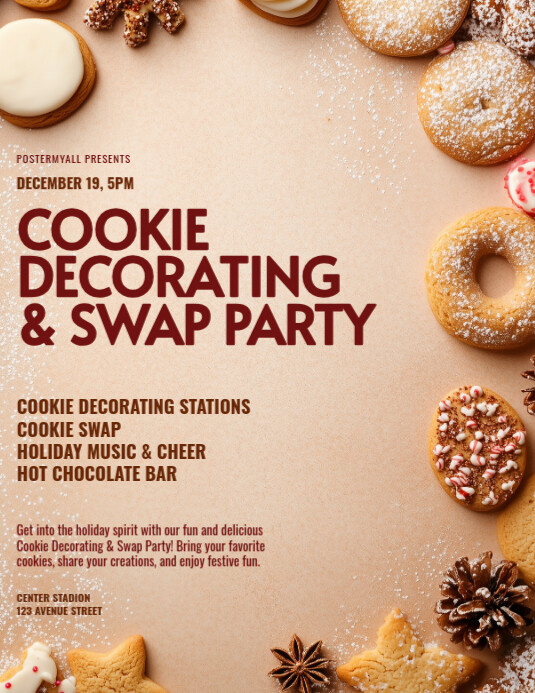 Copy of Brown Cookie Decorating & Swap Party Flyer (us Letter ...