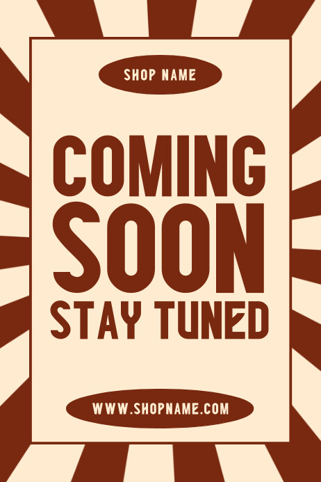 Brown Cream Retro Coming Soon Poster Template | PosterMyWall