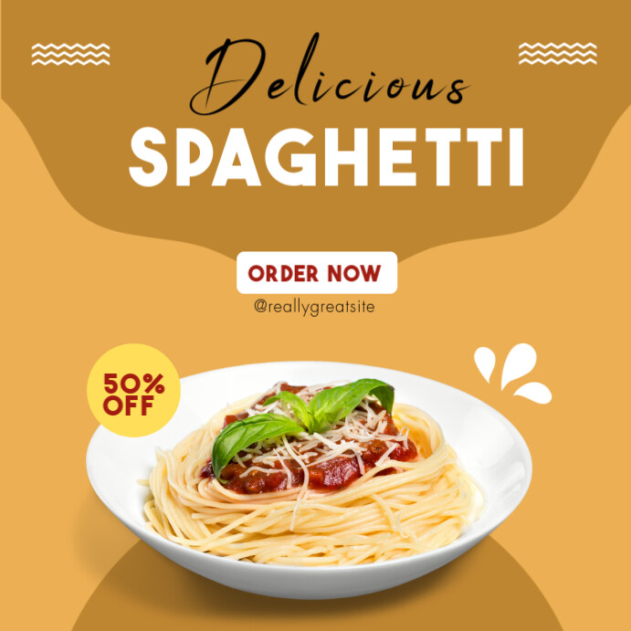 Brown Delicious Spaghetti Promo Instagram Post Template | PosterMyWall