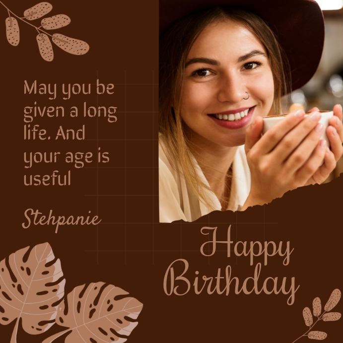 Brown elegant happy birthday template | PosterMyWall