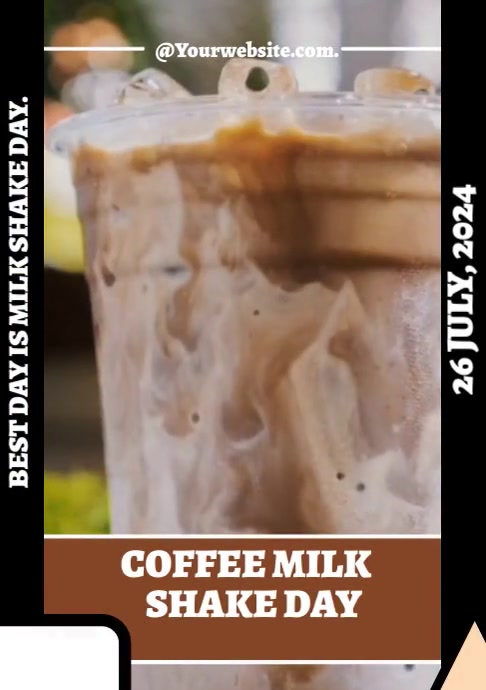 Brown Elegant Happy National Coffee Milk Shak Template | PosterMyWall