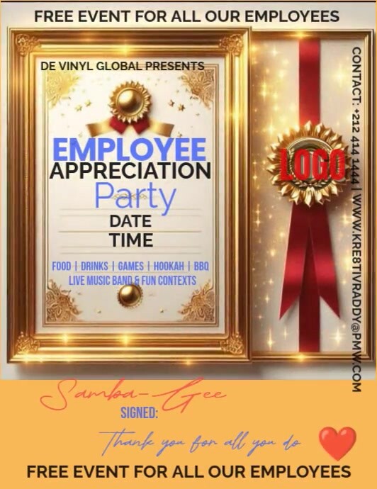 Brown Employee Appreciation Party Flyer (us Letter) Template | PosterMyWall
