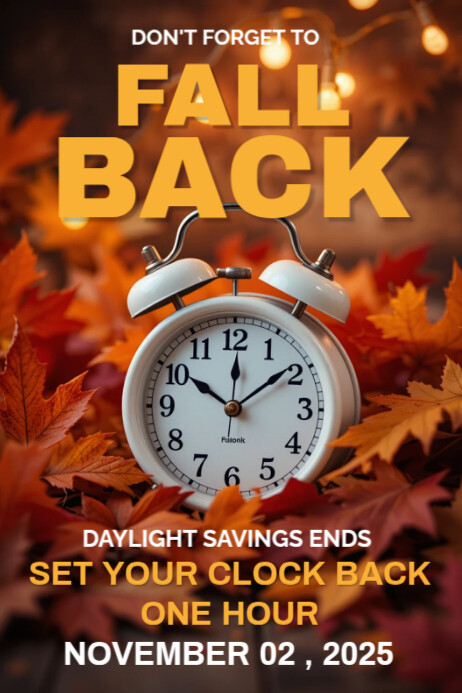 Copy of Brown Fall Back Poster | PosterMyWall
