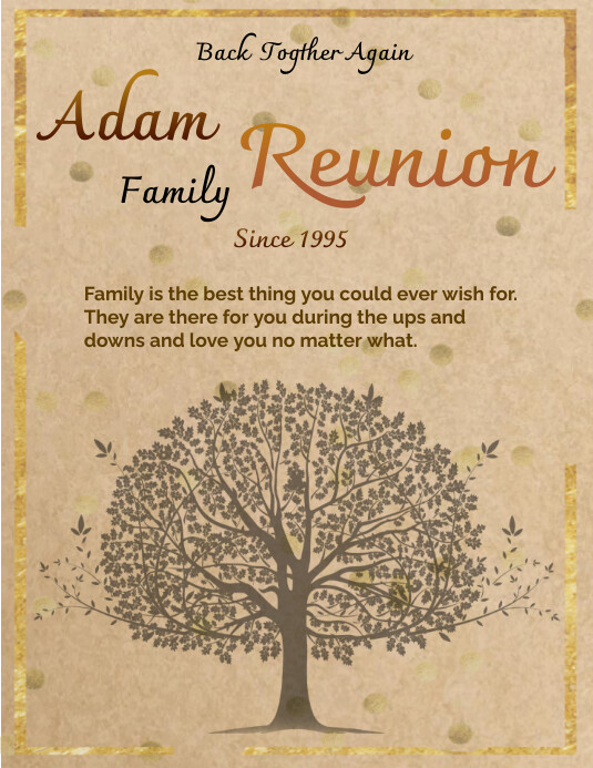 Brown Family Reunion Flyer (us Letter) Template | PosterMyWall