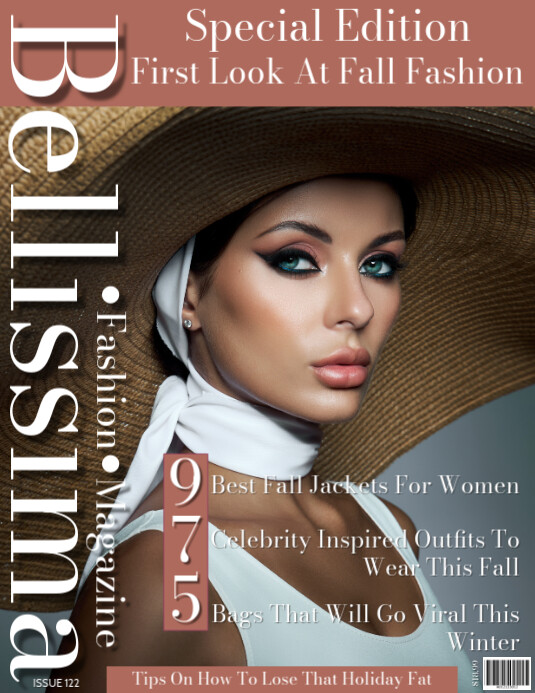 Brown Fashion Magazine Front Cover Page Flyer (us Letter) Template ...