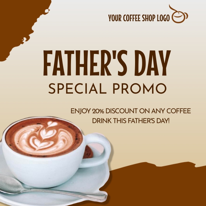 Brown Father's Day Discount Promo for Coffee Template | PosterMyWall