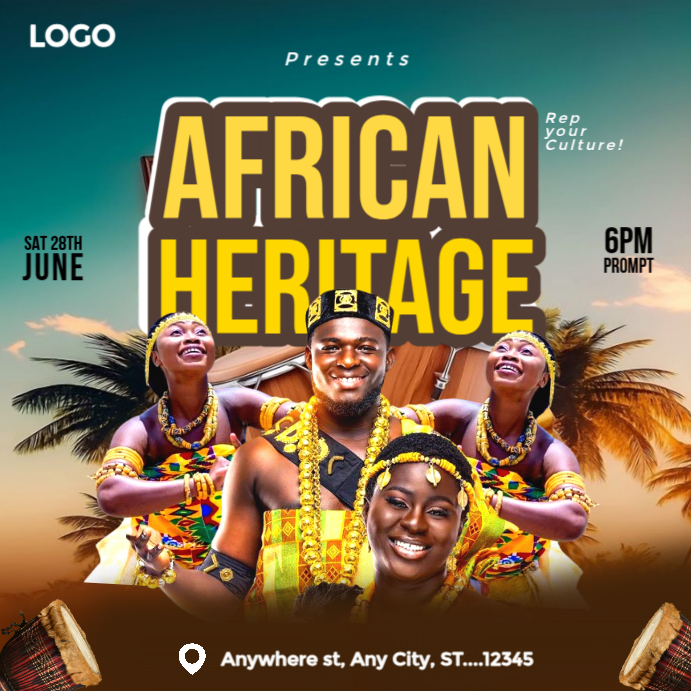 Copy of Brown Floral African Heritage Design Flyer Instagram Post ...