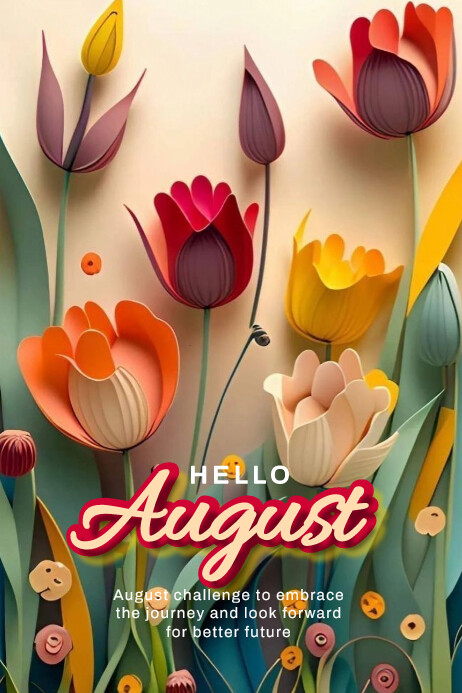 Brown Floral August Banner 4' × 6' Template | PosterMyWall