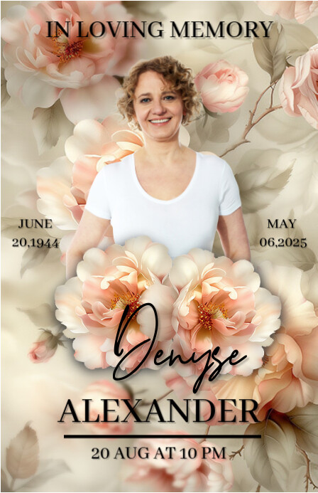 brown floral background funeral Template | PosterMyWall
