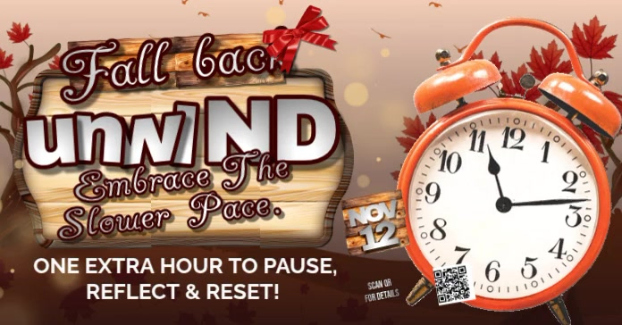 Brown Floral Fall Back Facebook Shared Image Templat | PosterMyWall