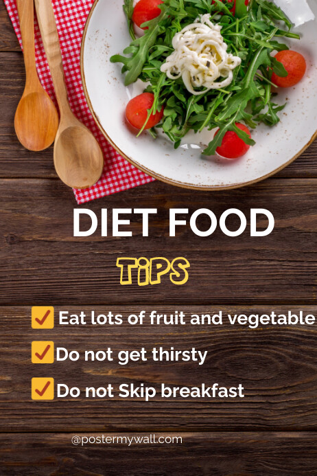 Brown Floral Food Diet Poster Template | PosterMyWall