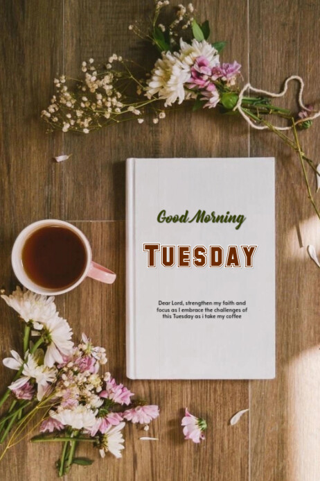 Copy of Brown Floral Good Morning Poster | PosterMyWall