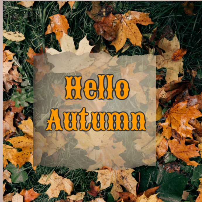Brown Floral Hello Autumn Instagram Post Template | PosterMyWall