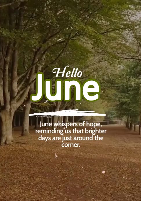 Brown Floral Hello June A4 Template | PosterMyWall