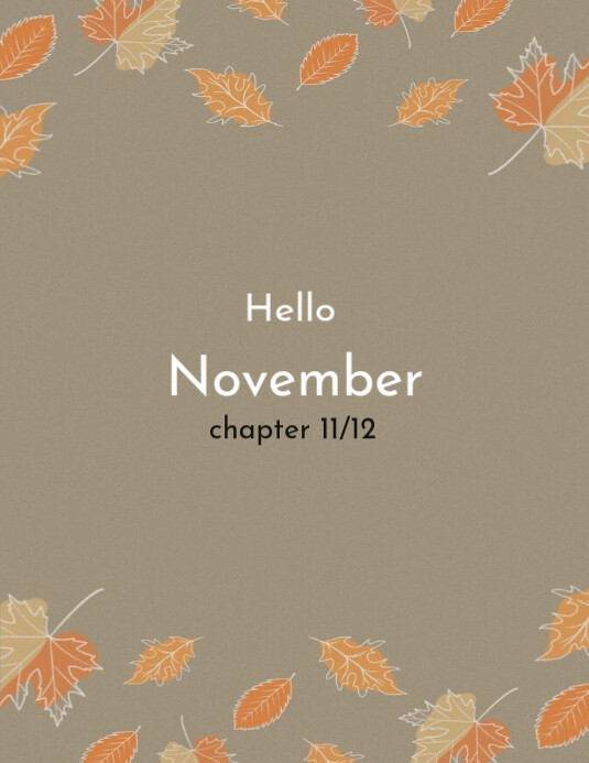 Brown Floral Hello November Flyer (us Letter) Template | PosterMyWall