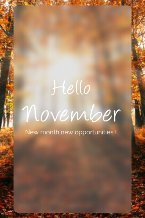 Copy of Brown Floral Hello November Poster | PosterMyWall