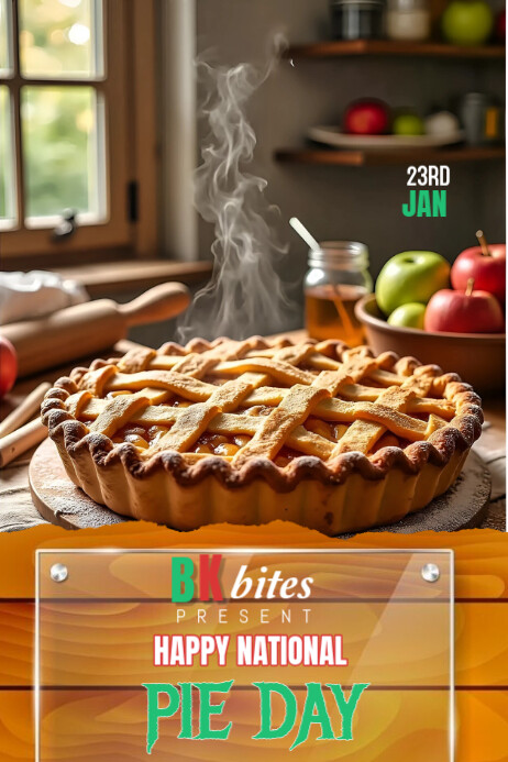 Brown Floral National Pie Day Design Poster Template | PosterMyWall