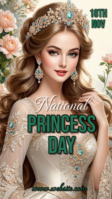 Brown Floral National Princess Day Instagram Story Templat | PosterMyWall