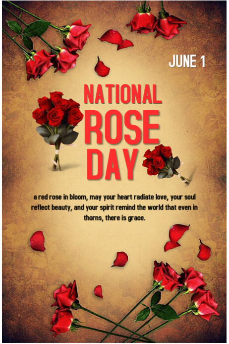 Copy of Brown Floral National Rose Day Poster | PosterMyWall