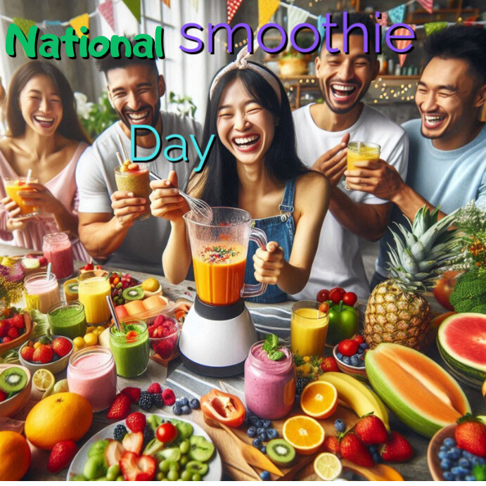 Brown Floral National Smoothie Day Instagram Post Template | PosterMyWall