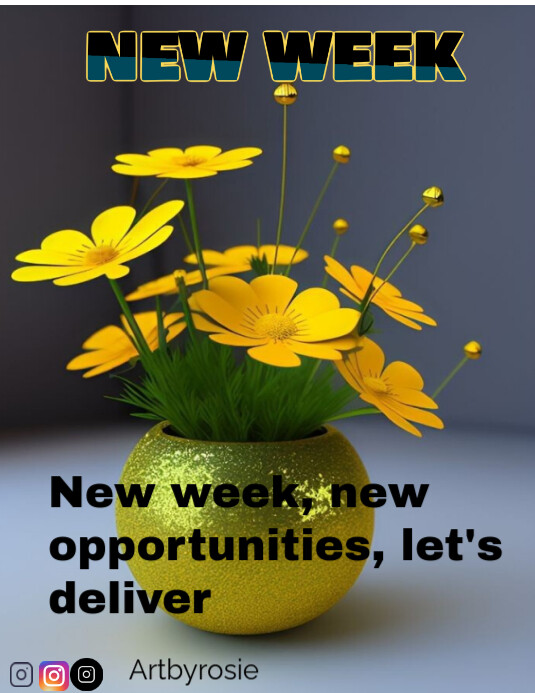 Plantilla de Brown Floral New Week Template Design Flyer | PosterMyWall