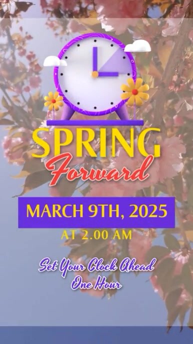 Brown Floral Spring Forward Instagram Story Template | PosterMyWall