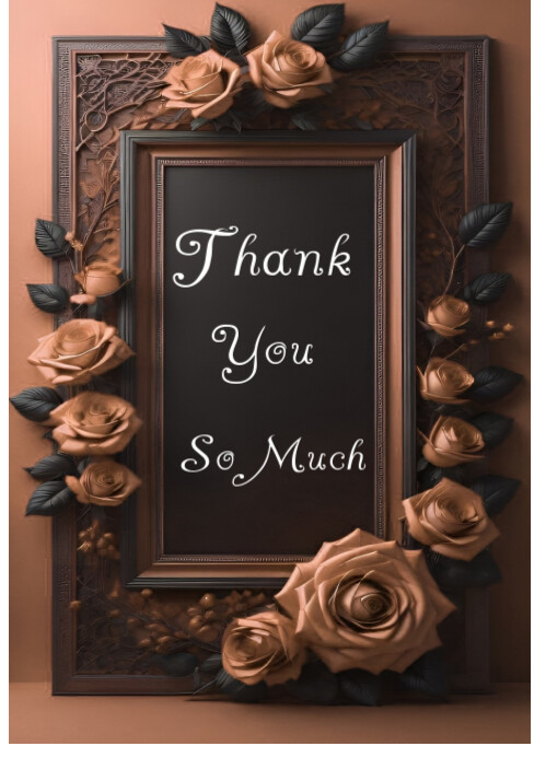 Copy of Brown Floral Thank You Frame A5 | PosterMyWall