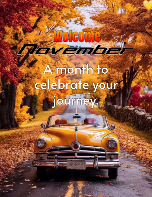 Brown Floral Welcome November Flyer (us Letter) Template | PosterMyWall