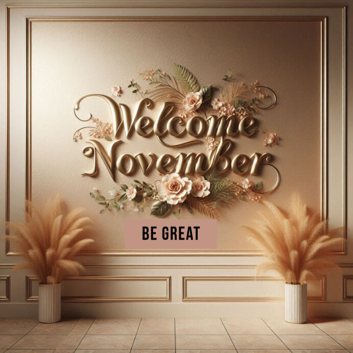 Plantilla de Brown Floral Welcome November Instagram Post | PosterMyWall