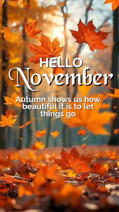 Brown Floral Welcome To November Digital Display (9:16) Template ...