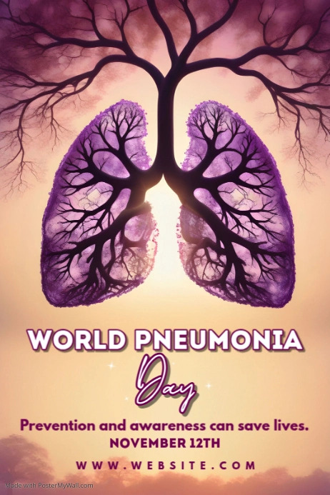 Copy of Brown Floral World Pneumonia Day Poster | PosterMyWall