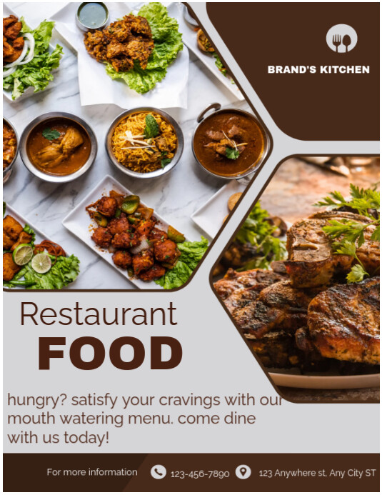 Brown Food And Spice restaurants Flyer (us Letter) Template | PosterMyWall