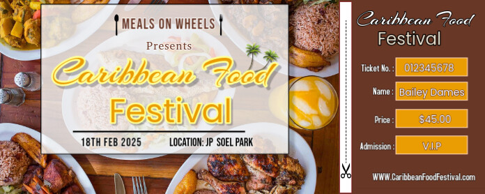 Brown Food Festival Event Ticket With Stub Twitch Profile Banner ...