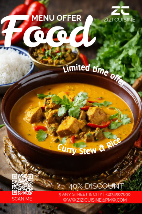 Brown Food Menu Offer Poster Template | PosterMyWall