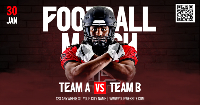 Copy of Brown Football Match Facebook Shared Image | PosterMyWall