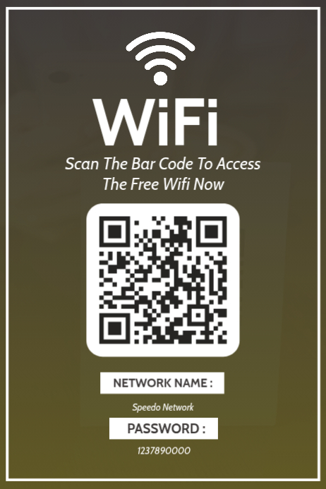 Brown Free WiFi Access Poster Template | PosterMyWall