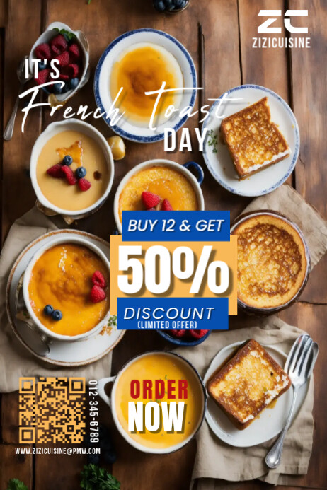 Brown French Toast Day Poster Template | PosterMyWall