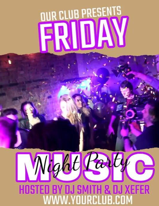 Copy of Brown Friday Night Party Video Flyer (us Let | PosterMyWall
