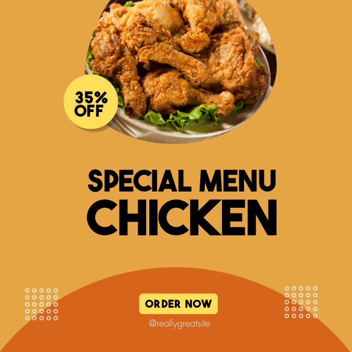 Brown Fried Chicken Promo Instagram Post เทมเพลต | PosterMyWall