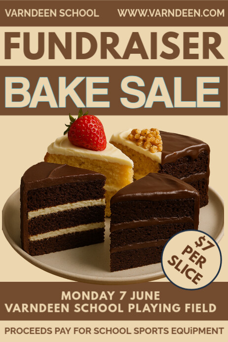 Copy of Brown Fundraiser Bake Sale Poster | PosterMyWall