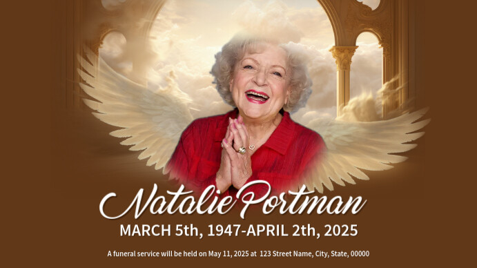 Brown Funeral Card Digital Display (16:9) Template | PosterMyWall