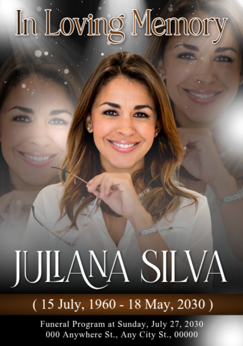 Brown Funeral Program A5 Template | PosterMyWall