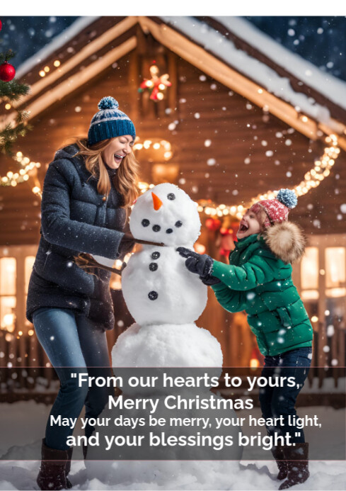 Brown Futuristic Christmas Greetings A4 Template | PosterMyWall