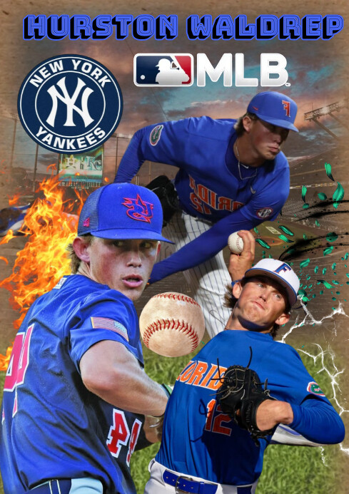 Brown Futuristic Mlb New York Yankees Hurston Template | PosterMyWall