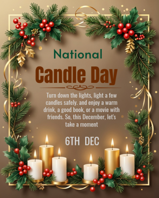 Brown Futuristic National Candle Day Celebration Instagram Portrait ...