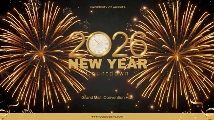 Brown Futuristic New Year 2026 Digital Display (16:9) Template ...