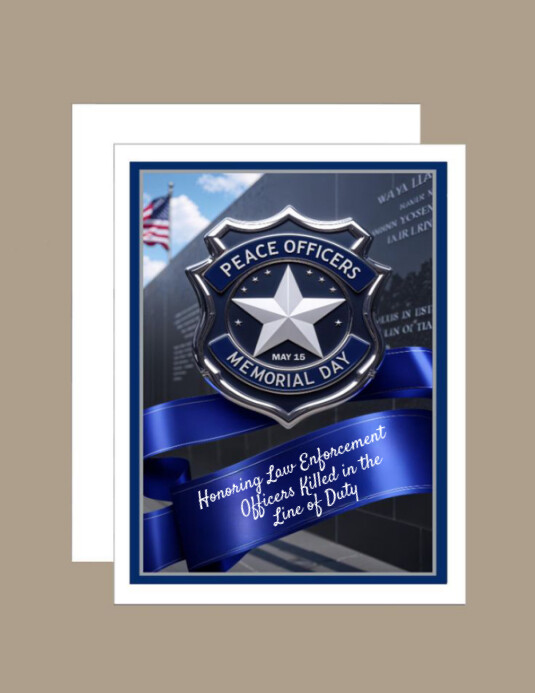 Plantilla de Brown Futuristic Peace Officers Memorial Day Flyer (us ...