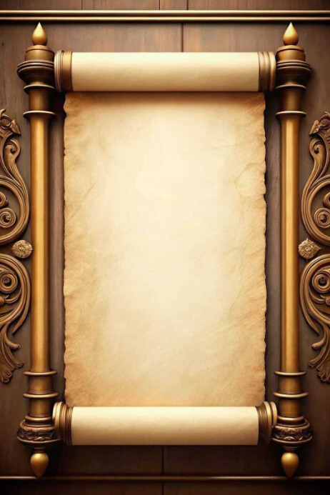 Brown Futuristic Vintage Scroll Frame Poster Template | PosterMyWall