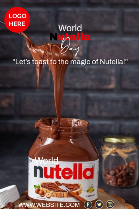 Plantilla de Brown Futuristic World Nutella Day Poster | PosterMyWall