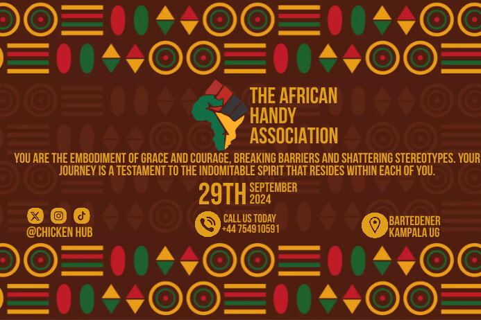 Brown Geometric African History Day Poster Template | PosterMyWall